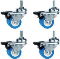 China 2 Inch 50mm Zinc Coated Steel Dual Twin Wheel Caster with Brake 30kg Load Capacity for sale
