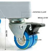 China 2 Inch 50mm Zinc Coated Steel Dual Twin Wheel Caster with Brake 30kg Load Capacity for sale