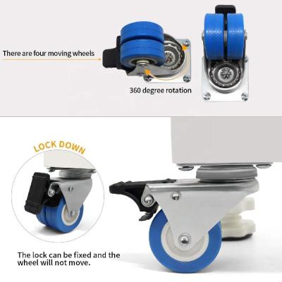 China 2 Inch 50mm Zinc Coated Steel Dual Twin Wheel Caster with Brake 30kg Load Capacity for sale
