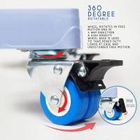 China 2 Inch 50mm Zinc Coated Steel Dual Twin Wheel Caster with Brake 30kg Load Capacity for sale
