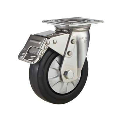 China Heavy Duty Stainless Steel Swivel Rigid Caster Wheels 4 to 8 Inch 100 to 200 mm for sale