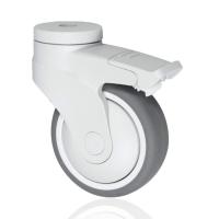 China 4 Inch 100mm Bolt Hole Swivel Medical Caster with Total Lock Brake 75kg Capacity for sale