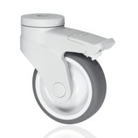 China 4 Inch 100mm Bolt Hole Swivel Medical Caster with Total Lock Brake 75kg Capacity for sale