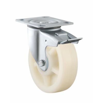 China White Polypropylene Double Ball Bearing Industrial Cart Wheels 200-250kg Load Capacity 4-5 Inch for sale