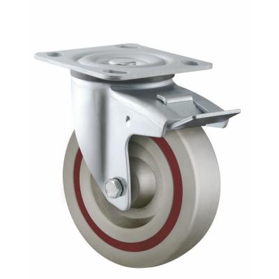 China PPBN Double Ball Bearing Caster Wheels 100mm 125mm 200-250kg Load Capacity Industrial Cart for sale
