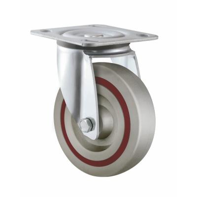 China White TPR Caster Wheels Polypropylene Core 100mm to 125mm 160-200kg Load Institutional Cart for sale