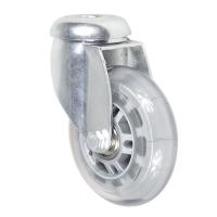 China European Style 3 Inch 75 mm Transparent PU Swivel Caster 60 kg Capacity Smooth Floor Friendly Wheel for sale