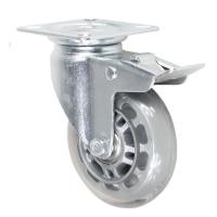China European Style 3 Inch 75 mm Transparent PU Swivel Caster 60 kg Capacity Smooth Floor Friendly Wheel for sale