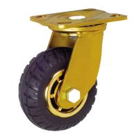 China Heavy Duty Industrial Swivel Foam Rubber Casters with Brake 3 to 8 Inch 200 kg Capacity for sale