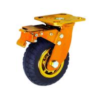 China Heavy Duty Industrial Swivel Foam Rubber Casters with Brake 3 to 8 Inch 200 kg Capacity for sale