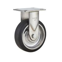 China Heavy Duty 304 Stainless Steel Swivel Black Rubber Casters 4 to 8 Inch 250-450 kg Load Capacity for sale