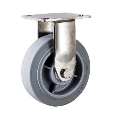 China 304 Stainless Steel Heavy Duty TPR Caster Wheels 4 Inch Antirust Swivel Fixed with Brake for sale