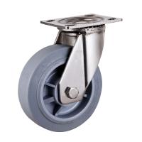 China 304 Stainless Steel Heavy Duty TPR Caster Wheels 4 Inch Antirust Swivel Fixed with Brake for sale