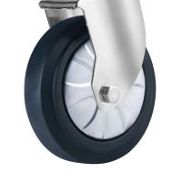 China 100mm Industrial Mid-Heavy Duty Caster Wheels TPR 130kg Load Capacity Stainless Steel for sale