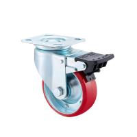 China Heavy Duty Industrial Caster Wheels 4 6 8 Inch PU Brake Swivel 500 kg Load Bearing for sale
