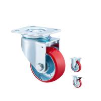 China Heavy Duty Industrial Caster Wheels 4 6 8 Inch PU Brake Swivel 500 kg Load Bearing for sale