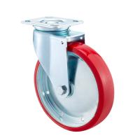 China Heavy Duty Industrial Caster Wheels 4 6 8 Inch PU Brake Swivel 500 kg Load Bearing for sale