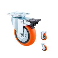 China 4 Inch Heavy Duty PU Caster Wheel 200kg Capacity Industrial Swivel with Brake for sale