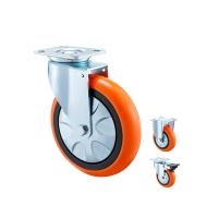China 4 Inch Heavy Duty PU Caster Wheel 200kg Capacity Industrial Swivel with Brake for sale