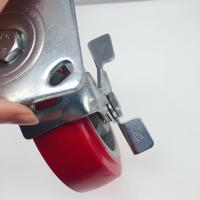 China 6 Inch Heavy Duty Industrial Caster Wheels 420kg Load Capacity Swivel Side Brake for sale