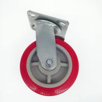 China 6 Inch Heavy Duty Industrial Caster Wheels 420kg Load Capacity Swivel Side Brake for sale