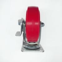 China 6 Inch Heavy Duty Industrial Caster Wheels 420kg Load Capacity Swivel Side Brake for sale