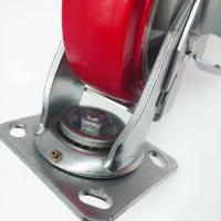 China 6 Inch Heavy Duty Industrial Caster Wheels 420kg Load Capacity Swivel Side Brake for sale