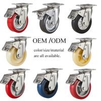 China Heavy Duty Nylon Wheel Stainless Steel Swivel Casters 4 to 8 Inch 250 to 400 kg Capacity for sale