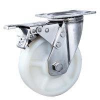 China Heavy Duty Nylon Wheel Stainless Steel Swivel Casters 4 to 8 Inch 250 to 400 kg Capacity for sale