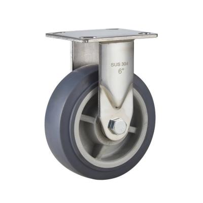 China Industrial Heavy Duty Trolley Caster Wheel TPR 304 Stainless Steel Bracket 4-8 Inch 180-300 kg Capacity for sale