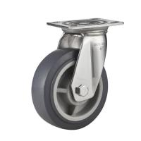 China Industrial Heavy Duty Trolley Caster Wheel TPR 304 Stainless Steel Bracket 4-8 Inch 180-300 kg Capacity for sale