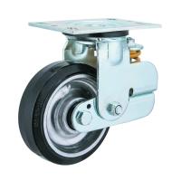 China 8 Inch Heavy Duty Industrial Rubber Caster Wheel with Aluminum Core 500kg Load Capacity for sale