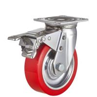 China Heavy Duty Polyurethane Wheel Caster 4-8 Inch Aluminum Core 304 Stainless Steel Bracket 400-650 kg Capacity for sale