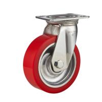 China Heavy Duty Polyurethane Wheel Caster 4-8 Inch Aluminum Core 304 Stainless Steel Bracket 400-650 kg Capacity for sale