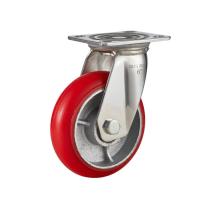 China Heavy Duty Polyurethane Wheel Caster 4-8 Inch Aluminum Core 304 Stainless Steel Bracket 350-550 kg Capacity for sale