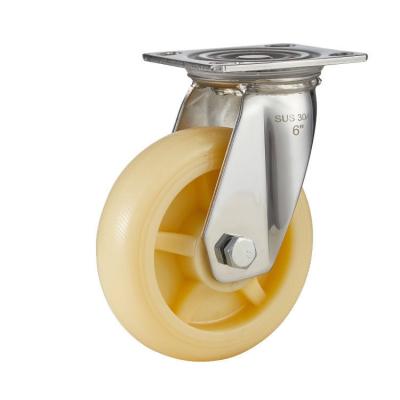 China Industrial 304 Stainless Steel PP Wheel Swivel Caster 4 to 8 Inch 260kg Capacity for sale