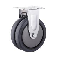 China 5 Inch Industrial M12 Screw-Type Dual Wheel Caster 125mm TPR Wheel with PP Core 120kg Load Capacity for sale