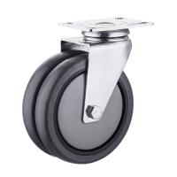 China 5 Inch Industrial M12 Screw-Type Dual Wheel Caster 125mm TPR Wheel with PP Core 120kg Load Capacity for sale