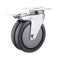 China 5 Inch Industrial M12 Screw-Type Dual Wheel Caster 125mm TPR Wheel with PP Core 120kg Load Capacity for sale