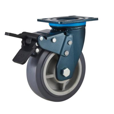 China Heavy Duty TPR Swivel Caster Wheels 4 5 6 8 Inch 180-300 kg Capacity Industrial for sale