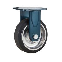 China 4-8 Inch Heavy Duty Non Marking Rubber Caster Wheels 280-450 kg Capacity Industrial Swivel for sale