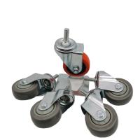 China 3 Inch 75mm PU Caster Wheels 70kg Load Capacity for Industrial Trolley Furniture for sale