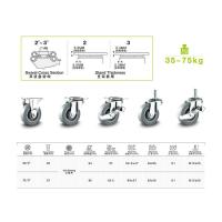 China Light Duty Industrial TPR Caster Wheels 50mm 75mm Quiet Shock Absorbing Furniture Casters for sale