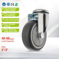 China Industrial Trolley Casters 3 Inch TPR Wheels Ball Bearings Top Plate Mounted 75mm 143lb Load Capacity for sale
