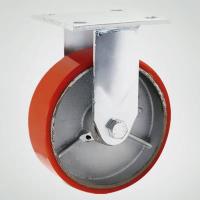 China 4 Inch Heavy Duty Cast Iron Core PU Caster Wheels 250-450kg Load Capacity for sale