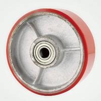 China 4 Inch Heavy Duty Cast Iron Core PU Caster Wheels 250-450kg Load Capacity for sale