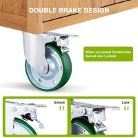 China 4 5 6 Inch Heavy Duty Steel Core Green PU Caster Wheels 360 Swivel for sale