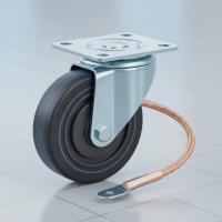 China 125mm Industrial ESD Anti-Static PU Caster Wheels 130kg Medium Duty Conductive Swivel Casters for sale