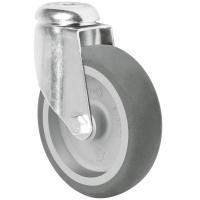 China Grey Silent TPR Caster Wheels 2 3 4 Inch Swivel Top Plate Locking Castors for Supermarket Trolleys for sale