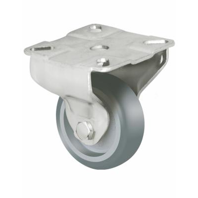 China Grey Silent TPR Caster Wheels 2 3 4 Inch Swivel Top Plate Locking Castors for Supermarket Trolleys for sale